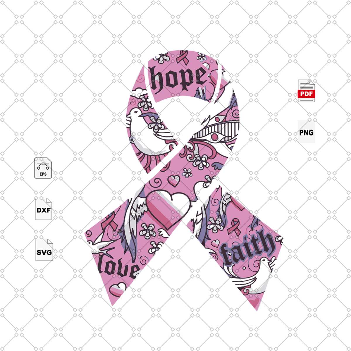 Hope Love Faith, Breast Cancer Svg, Cancer Awareness, Cancer | Inspire ...
