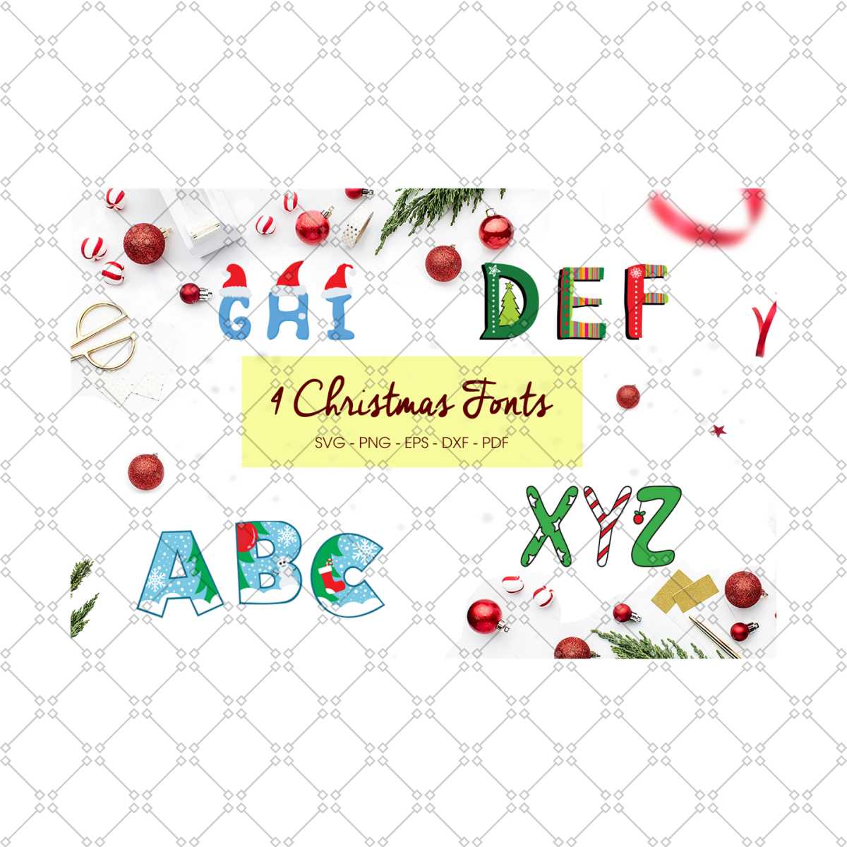 4 Christmas Fonts, Christmas Alphabet, Alphabet Svg, Alphabe | Inspire ...