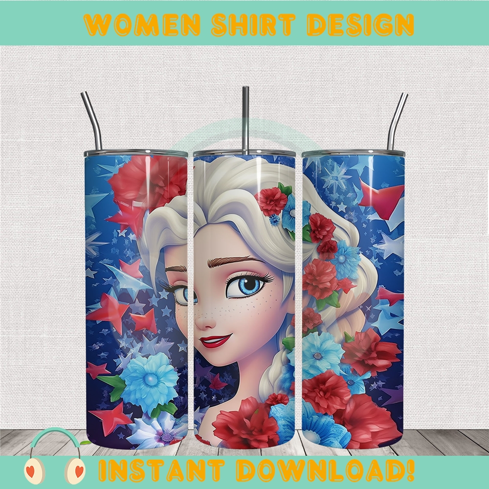 3D Disney Frozen Princess Elsa Tumbler Wrap PNG | Inspire Uplift