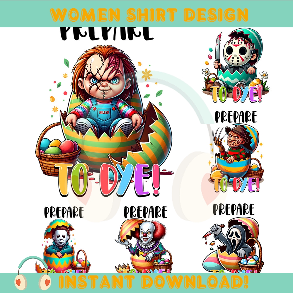 Horror Easter Prepare To Dye Eggs Design PNG | Inspire Uplift