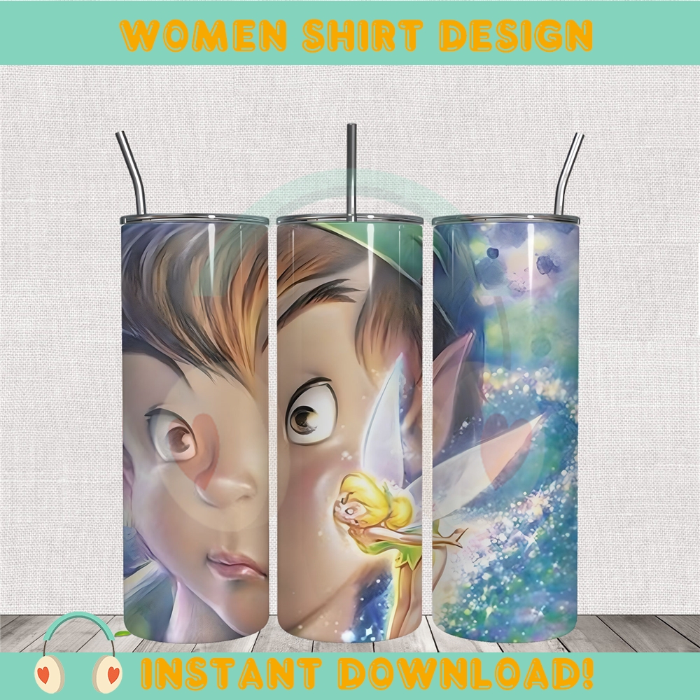 Tumbler Tinker Bell Surprise Kiss Peter Pan PNG - Inspire Uplift