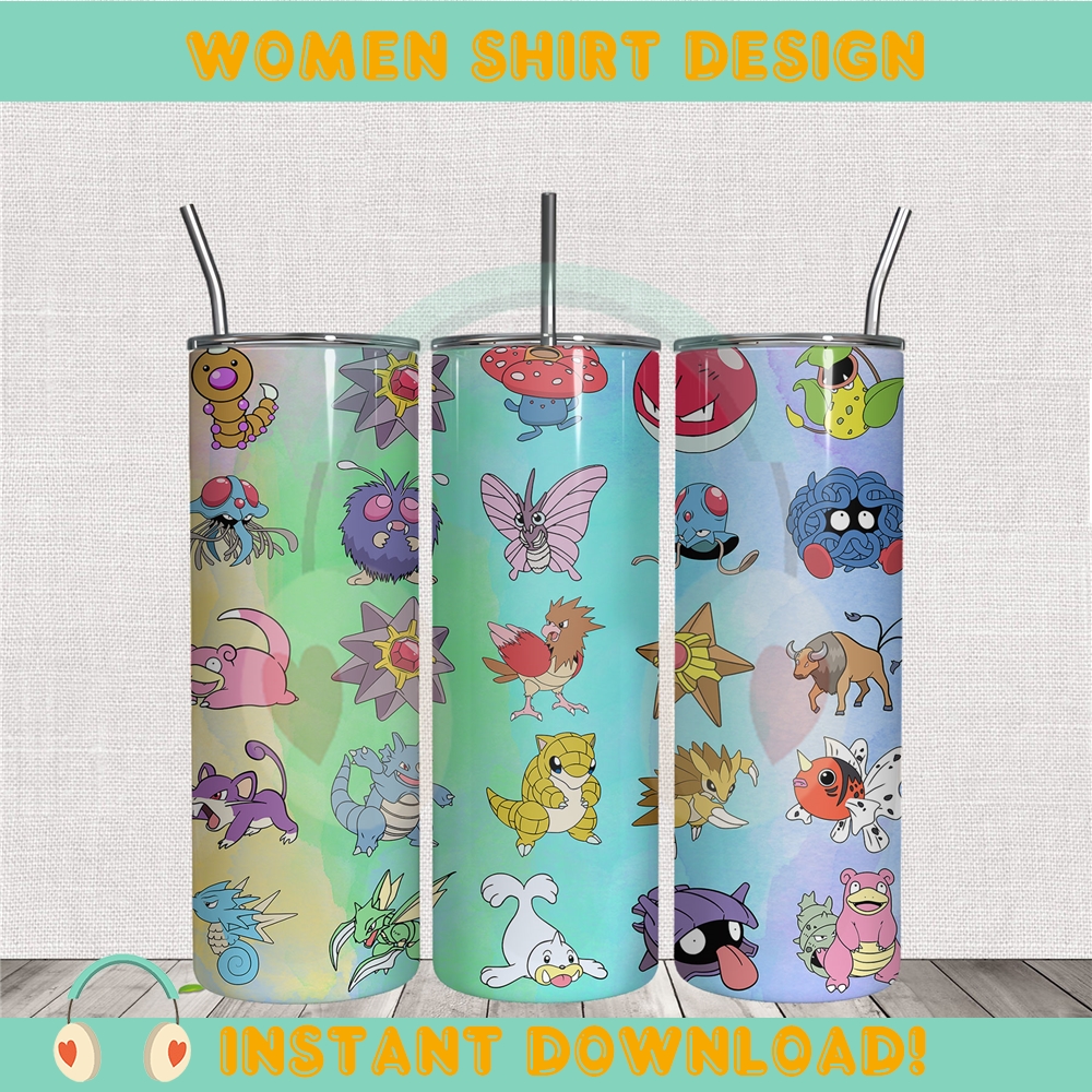 Pokemon Tumbler Sublimation 20oz Wrap Png | Inspire Uplift