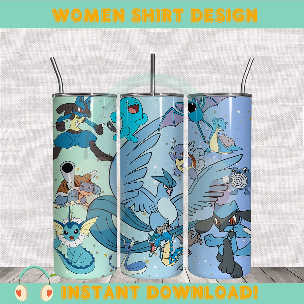 Pokemon 20oz Tumbler Design Sublimation PNG | Inspire Uplift