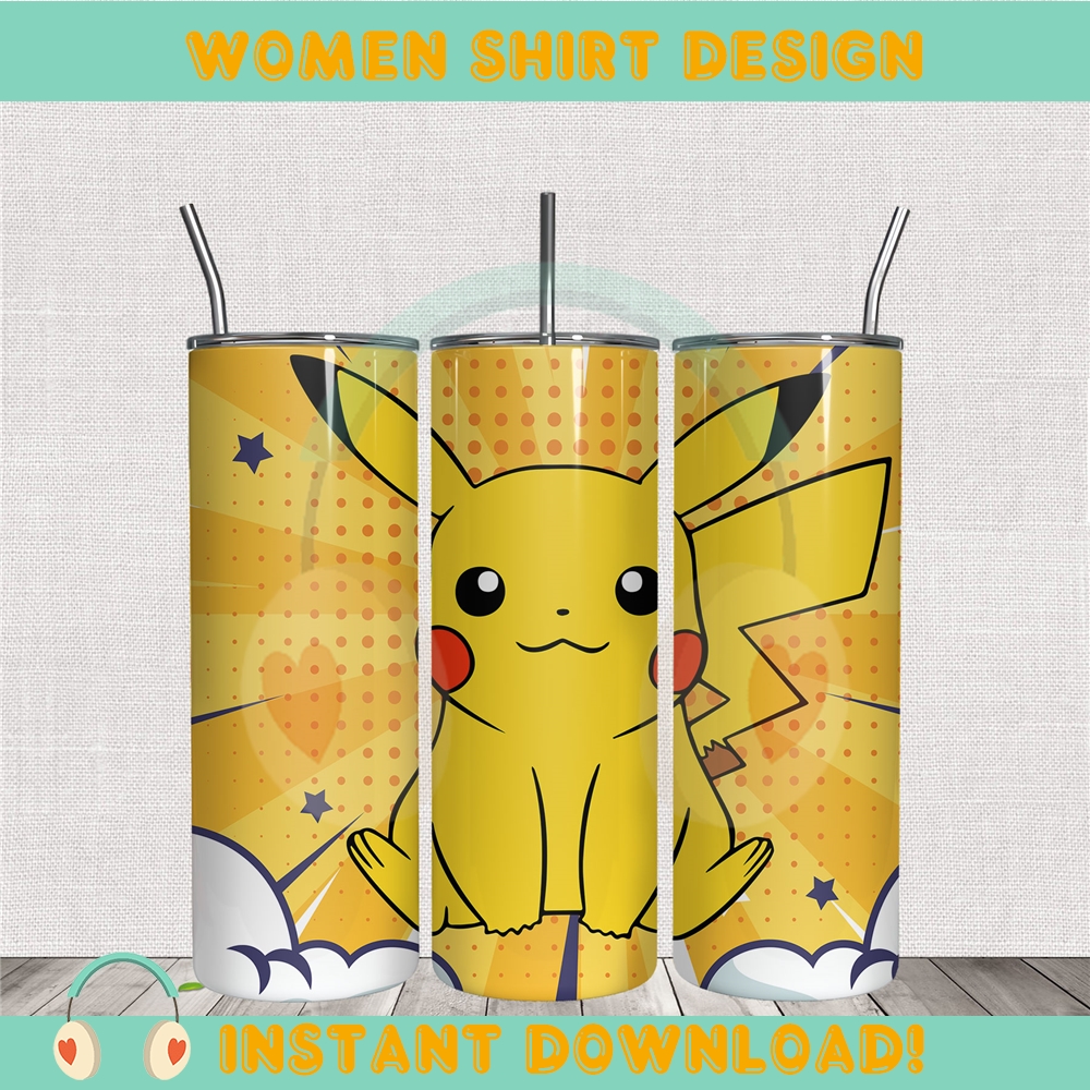 Pokemon Pikachu Tumbler 20oz Sublimation PNG | Inspire Uplift
