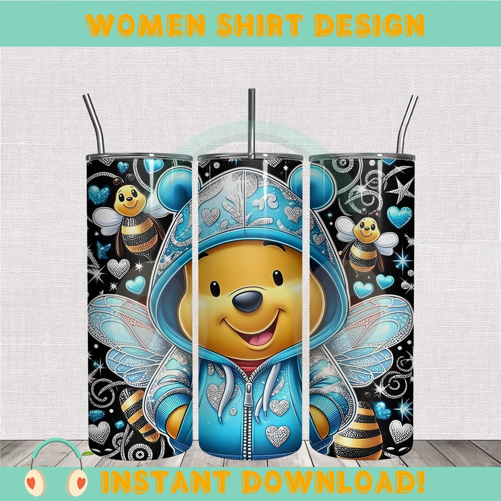 Winnie The Pooh Wearing Jacket Tumbler Wrap PNG | Inspire Uplift