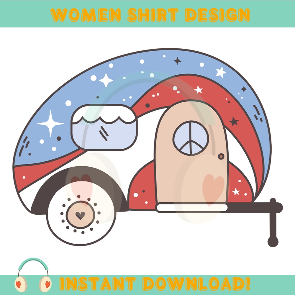 Caravan Camper 4th Of July Patriotic Day SVG | Inspire Uplift