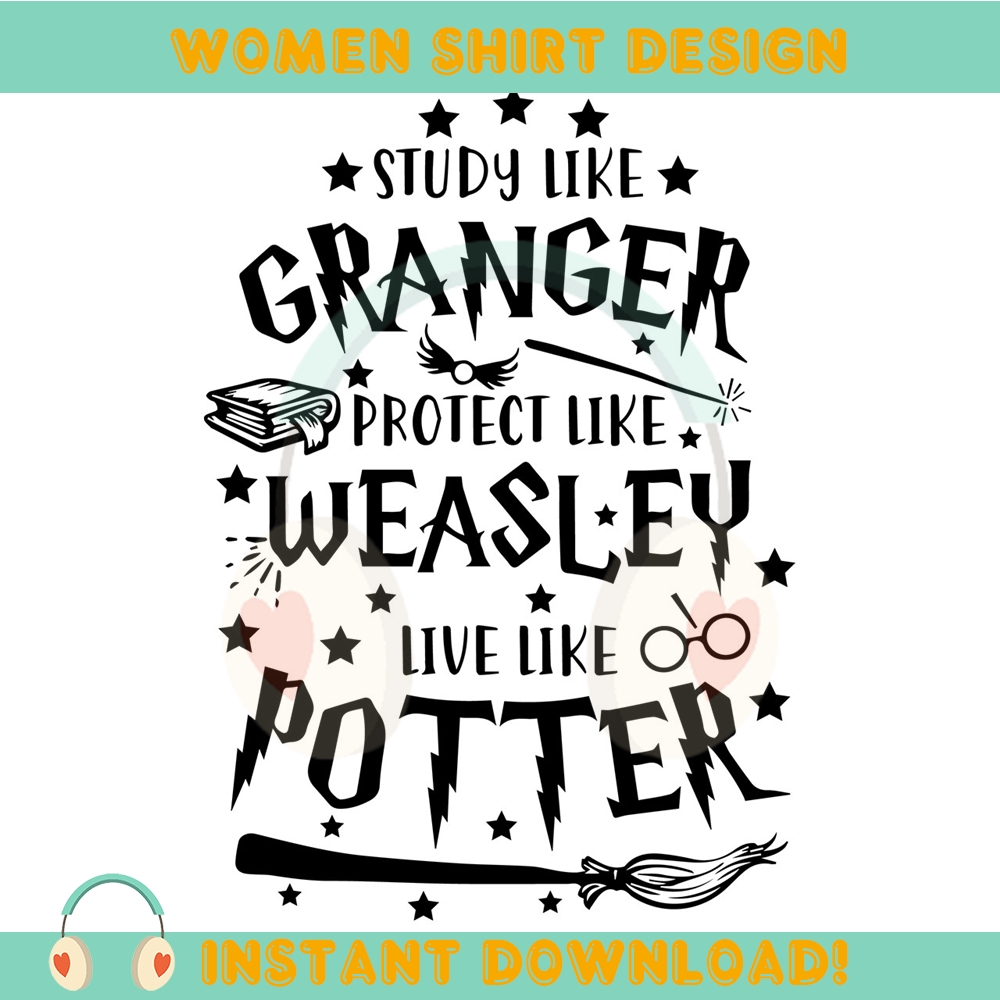 The Golden Trio Quotes SVG Live Like Potter Harry Potter Mov | Inspire ...