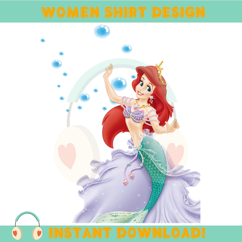 Little Bubble Princess Ariel The Little Mermaid PNG | Inspire Uplift