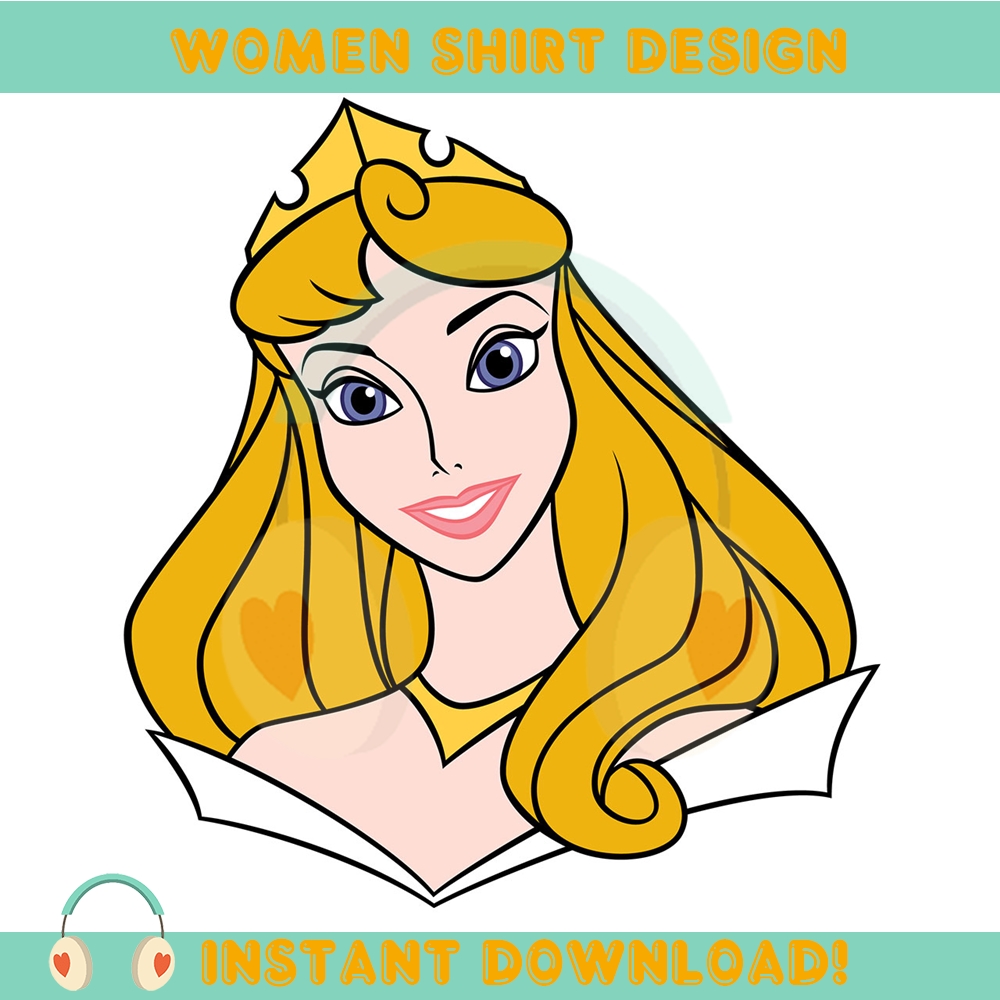 Smiley Face Princess Aurora Disney Sleeping Beauty SVG | Inspire Uplift