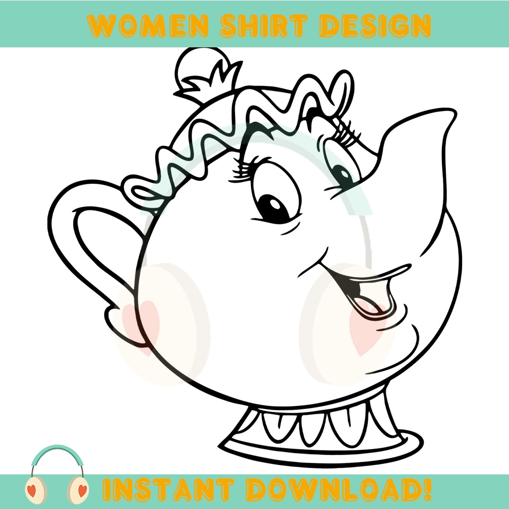 Disney Mrs. Potts Beauty and The Beast Character SVG | Inspire Uplift