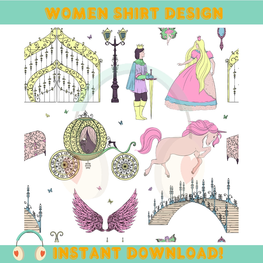 Princess and Knight Seamless Pattern Disney Cinderella Stick | Inspire ...