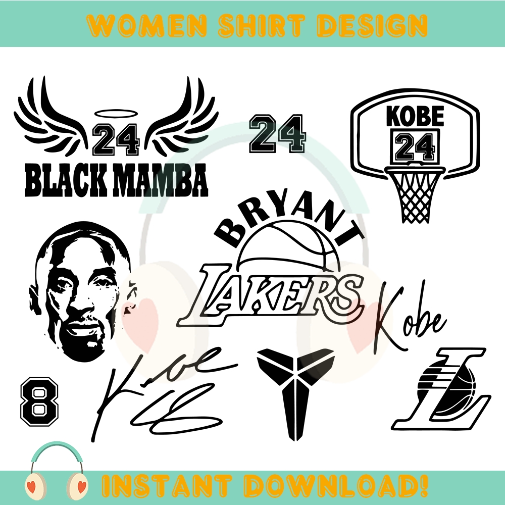 Kobe Bryant SVG Bundle, Lakers SVG, Kobe 24 SVG, Black Mamba | Inspire ...
