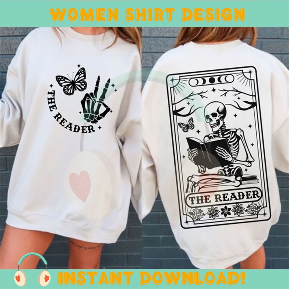 The reader tarot card SVG, Skeleton reading svg, The reader | Inspire ...
