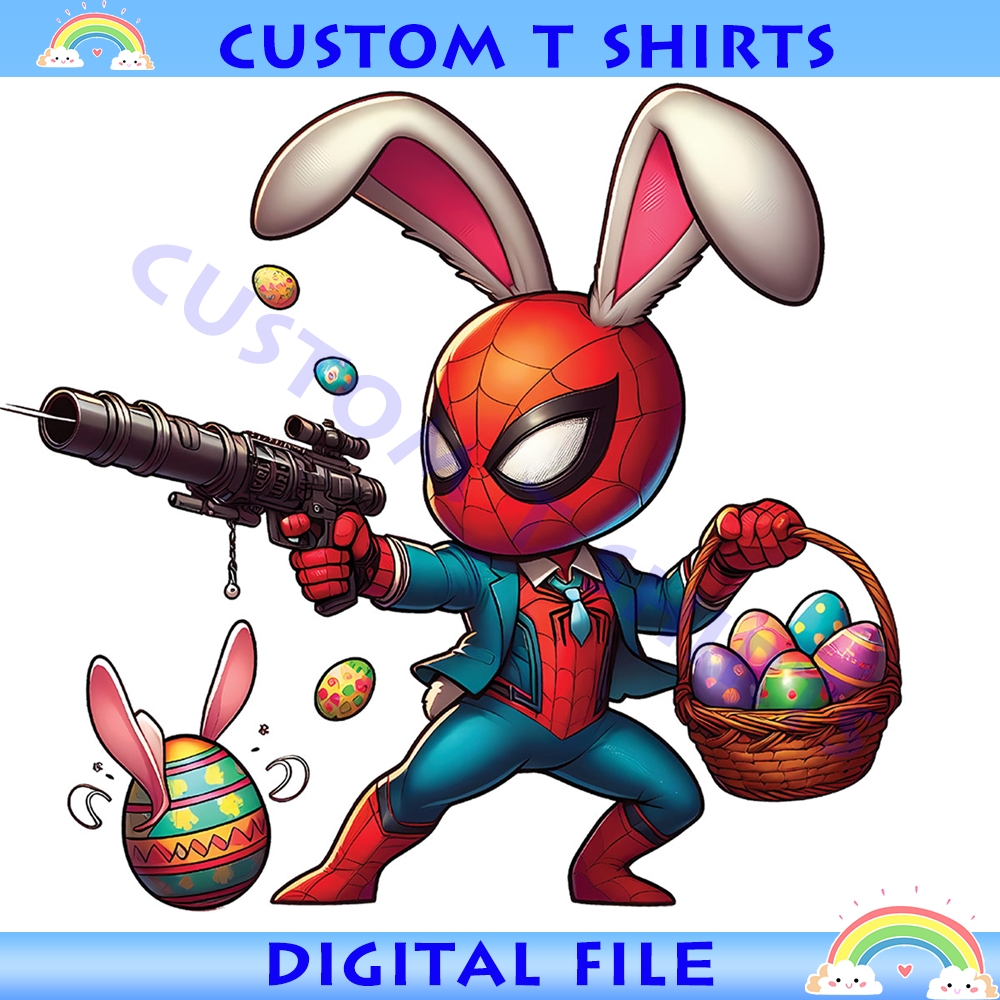 Chibi Spiderman Cover Eggs Basket Easter PNG | Inspire Uplift