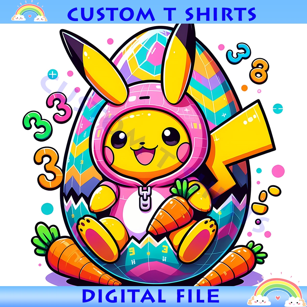 Pikachu Easter Egg Digital Download File | Inspire Uplift
