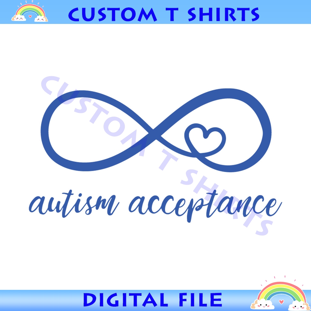 Autism Acceptance Blue Infinity Loop PNG | Inspire Uplift