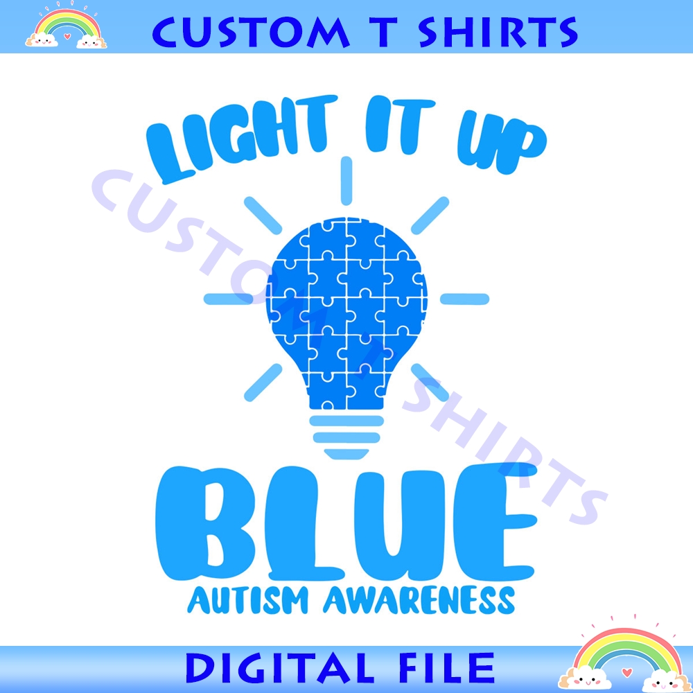 Light It Up With Blue Autism Bulb PNG | Inspire Uplift