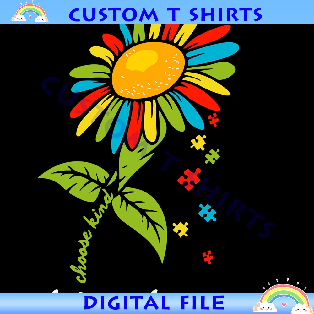 Autism Awareness Colorful Flower PNG | Inspire Uplift