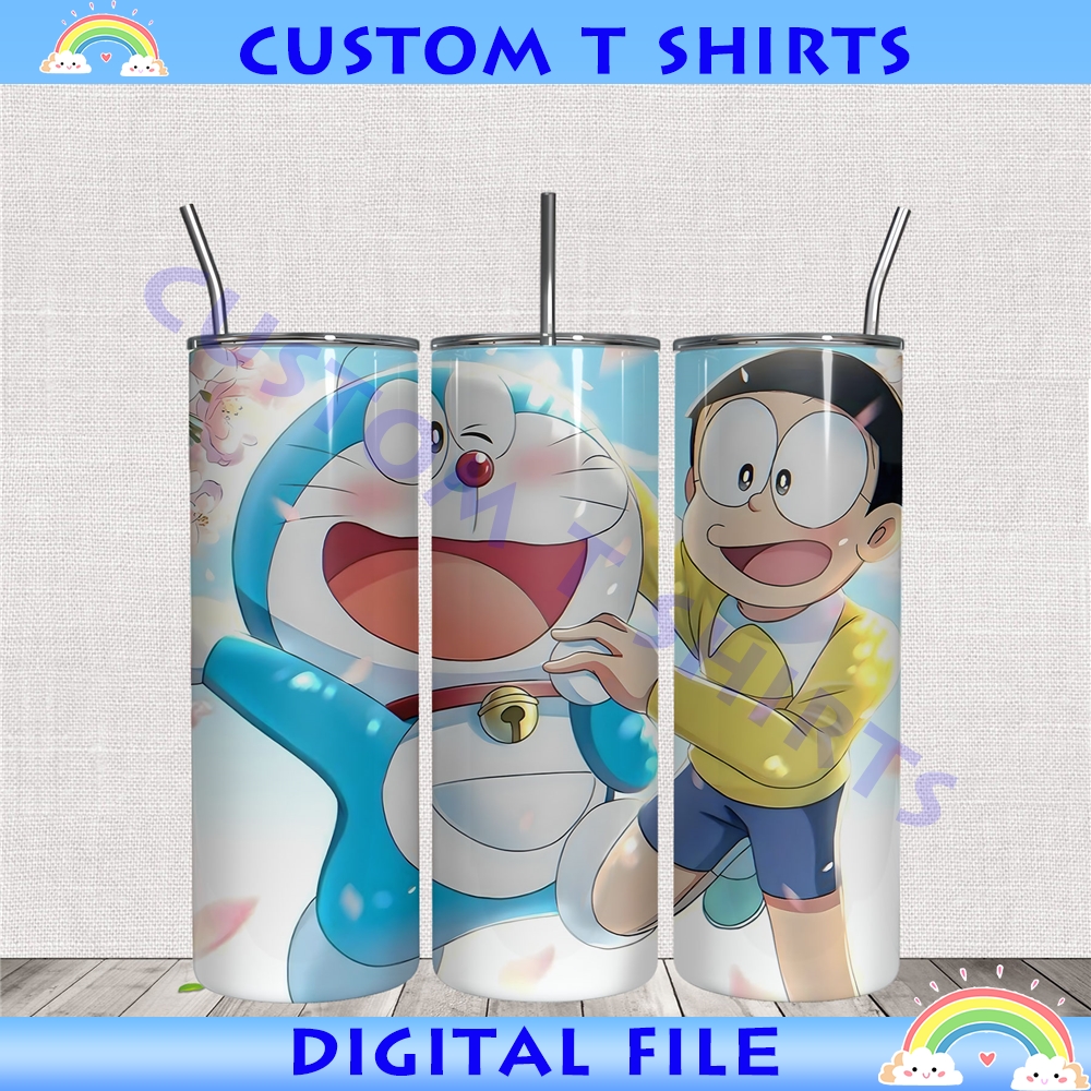 Doraemon And Nobita Smiling Tumbler PNG | Inspire Uplift