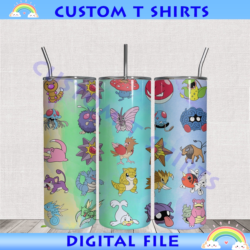 Pokemon Tumbler Sublimation 20oz Wrap Png | Inspire Uplift