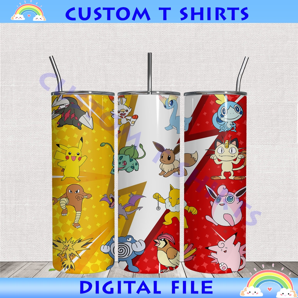 Pokemon Design Tumbler Sublimation 20oz Png | Inspire Uplift