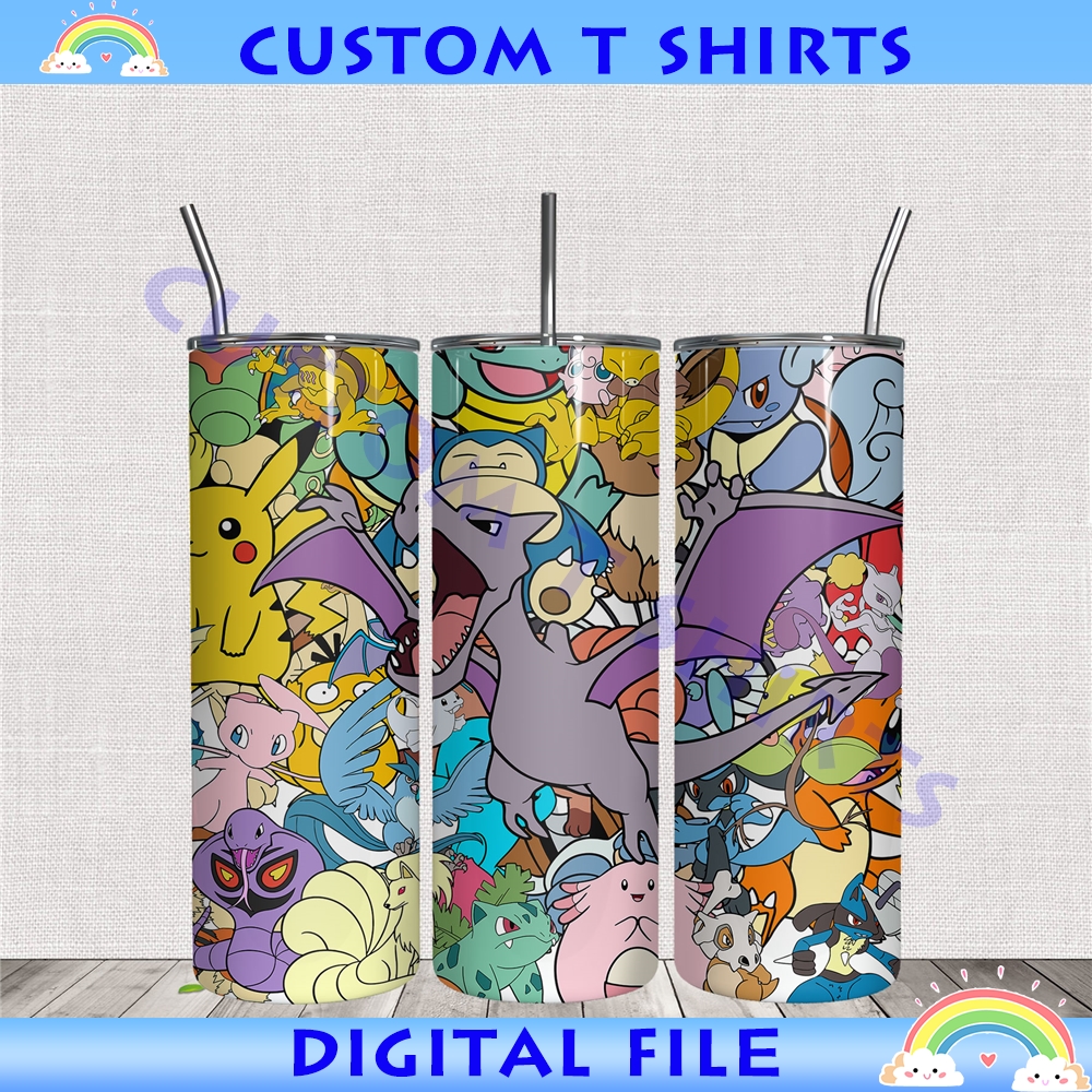 Pokemon Tumbler Sublimation 20oz Wrap File PNG | Inspire Uplift