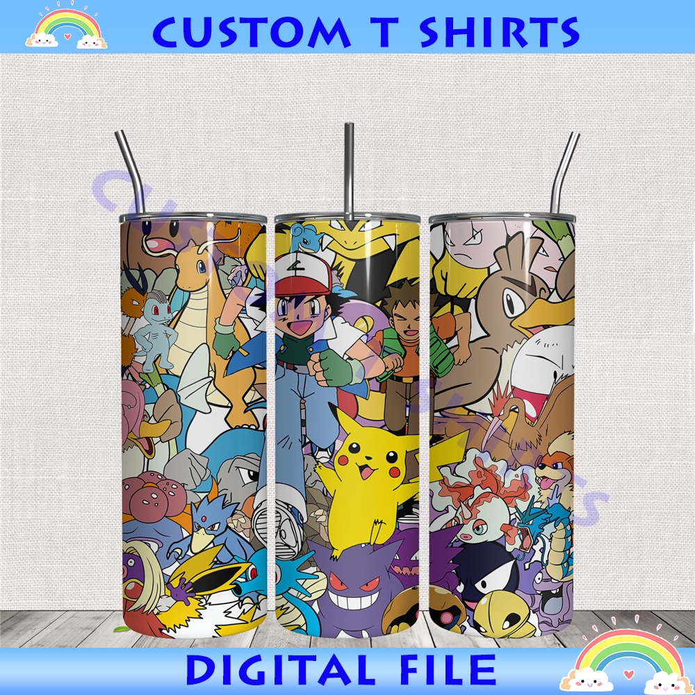 Pokemon Tumbler Sublimation 20oz Png File | Inspire Uplift