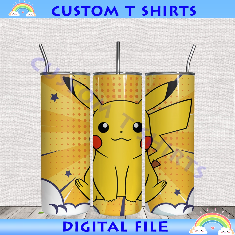 Pokemon Pikachu Tumbler 20oz Sublimation PNG | Inspire Uplift
