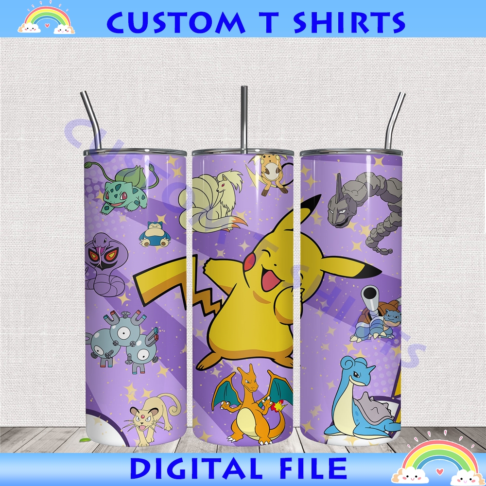 Pokemon Design Pikachu Tumbler Sublimation PNG | Inspire Uplift