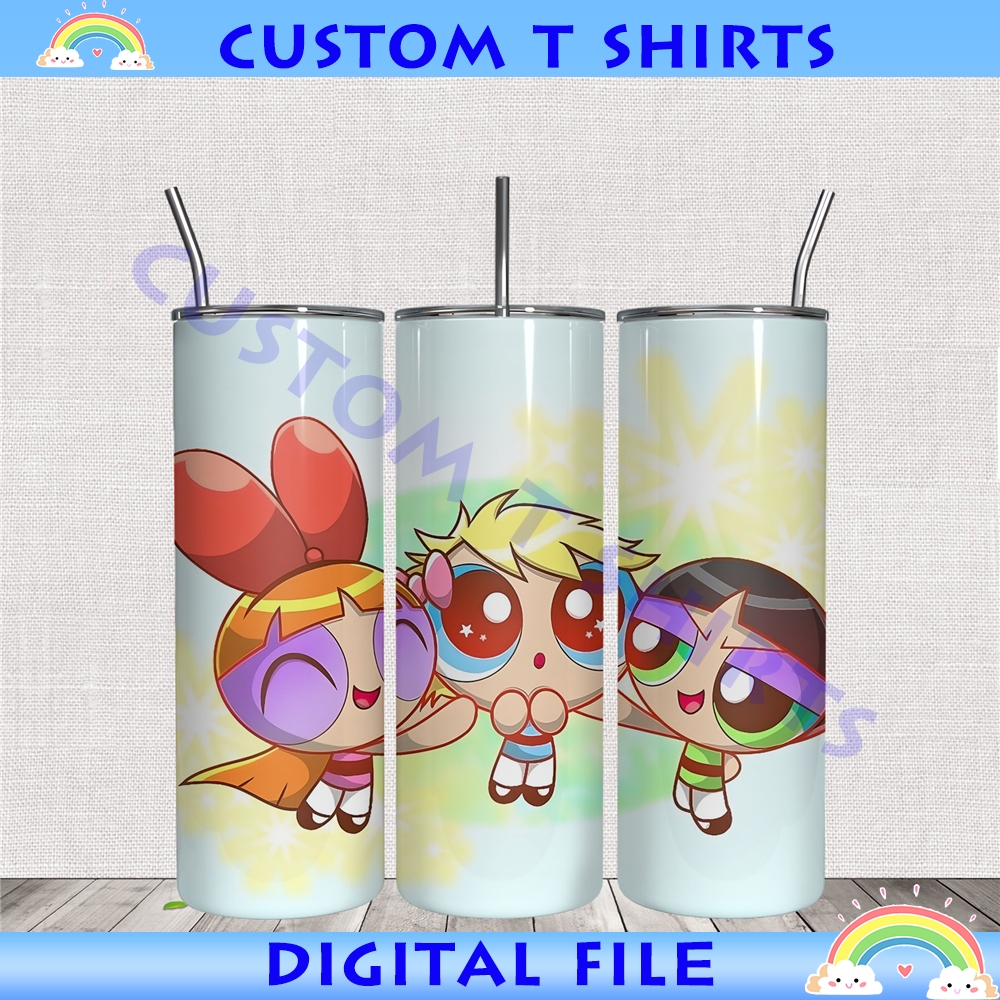Power Puff Girls Chibi Design Tumbler PNG | Inspire Uplift