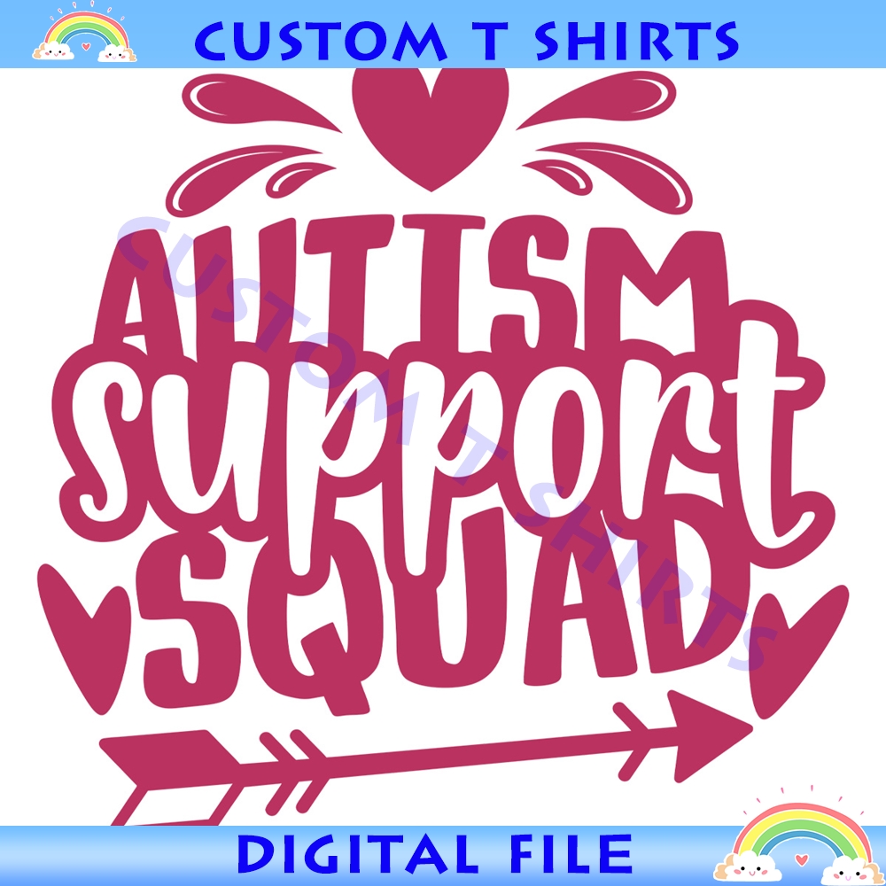 Autism Support Squad Heart Arrow Clipart SVG | Inspire Uplift