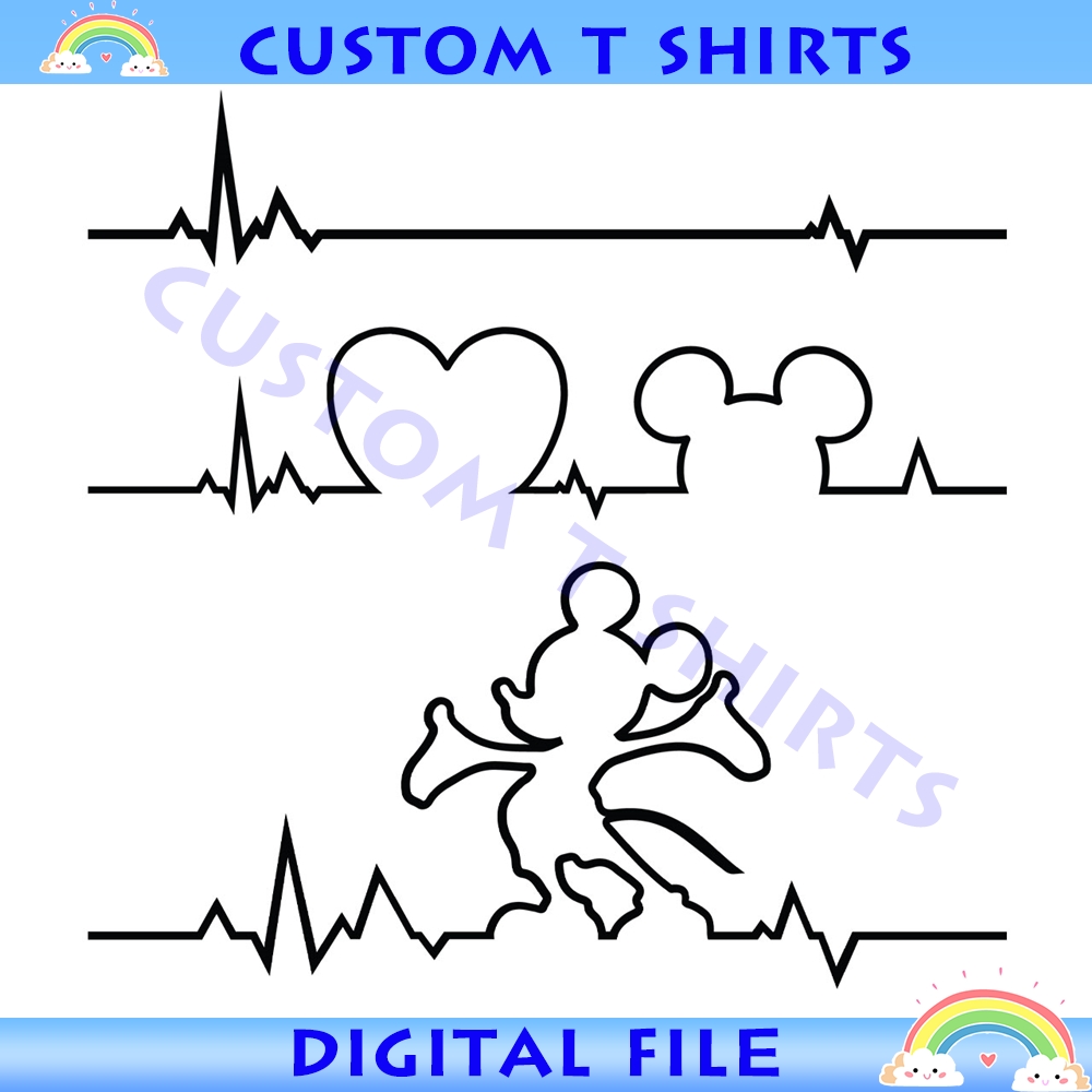 Mickey Mouse Heartbeat SVG | Inspire Uplift