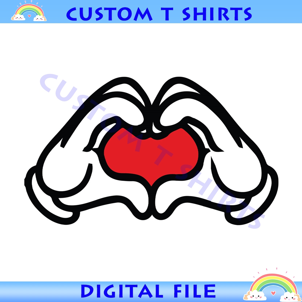 Mickey Mouse Heart Hands SVG | Inspire Uplift