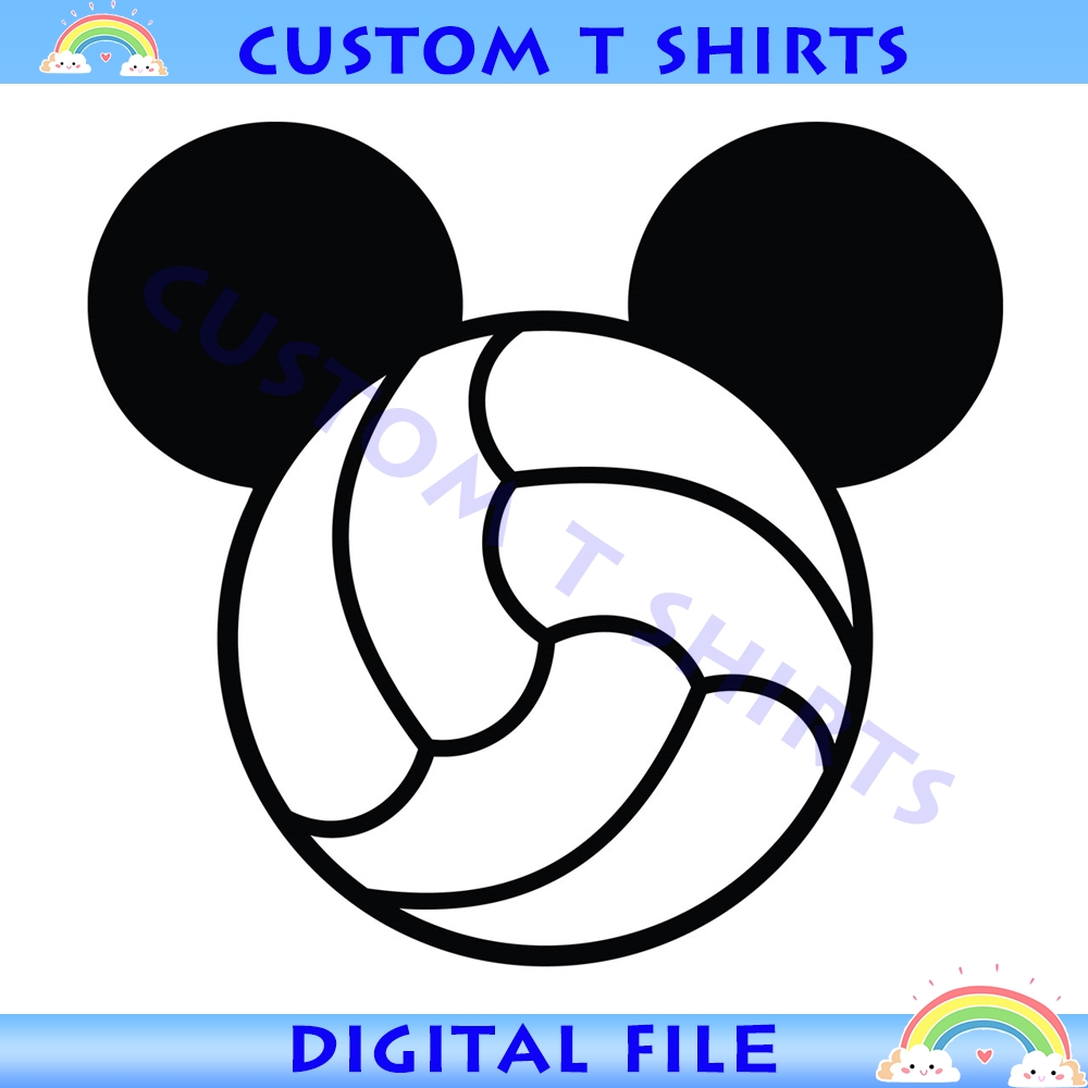 Mickey Mouse Head Volleyball Ball Pattern SVG | Inspire Uplift