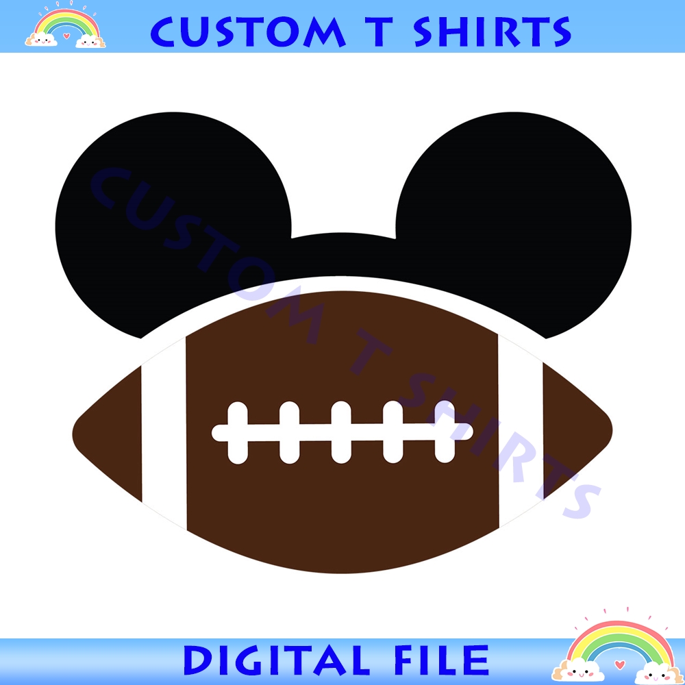 Mickey Mouse Ears Rugby Ball SVG | Inspire Uplift