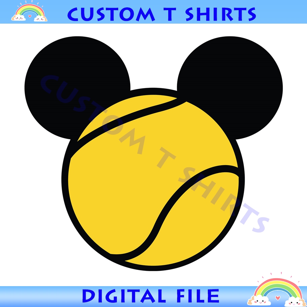 Mickey Mouse Yellow Softball Pattern SVG - Inspire Uplift