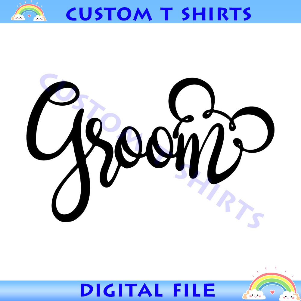 Disney Groom Mickey Mouse Ears Wedding Clipart SVG - Inspire Uplift