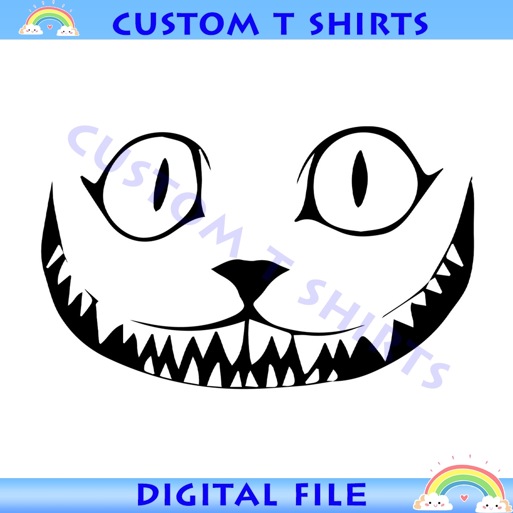 Cheshire Cat Smiley Face SVG Silhouette | Inspire Uplift