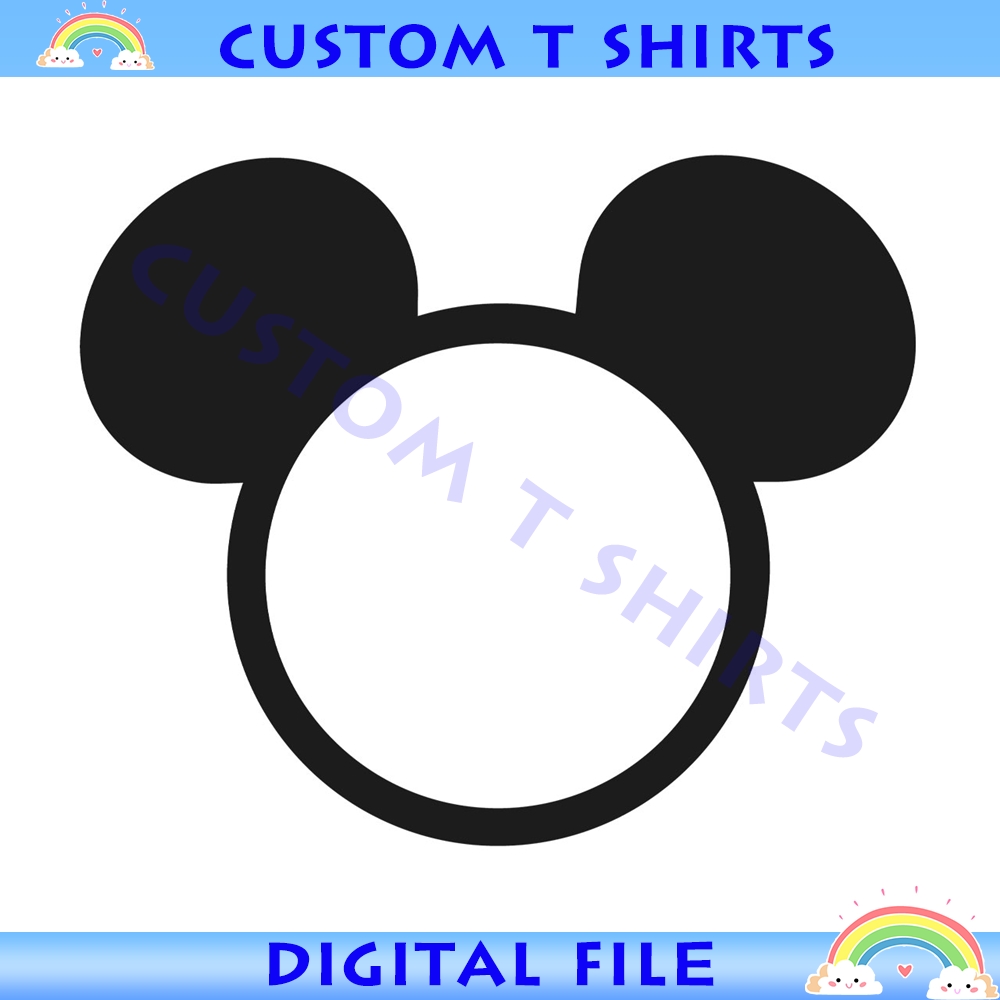 Black Frame Disney Mickey Mouse Head Cutting File SVG | Inspire Uplift