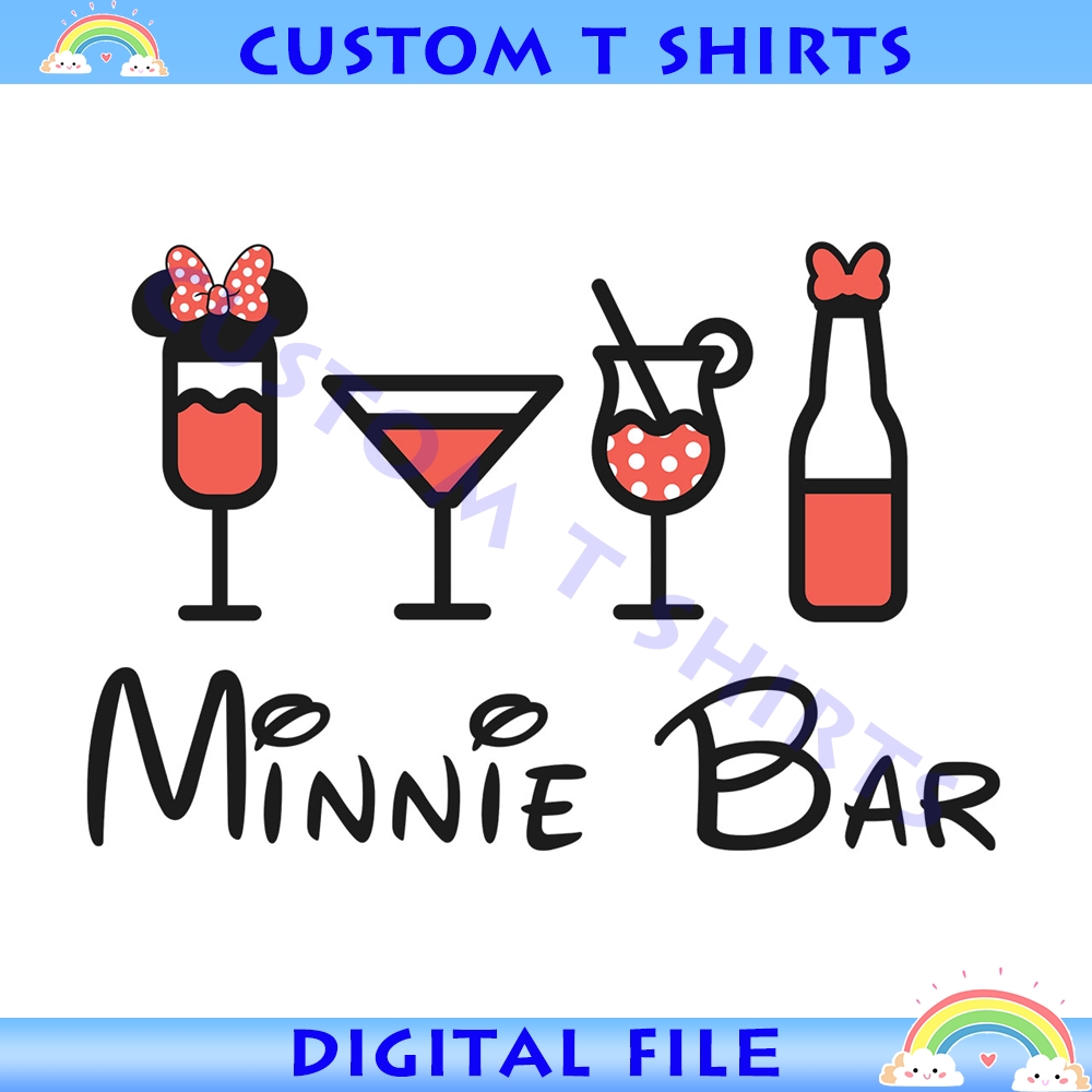 Minnie Bar Disney Drink Cocktails Clipart SVG | Inspire Uplift