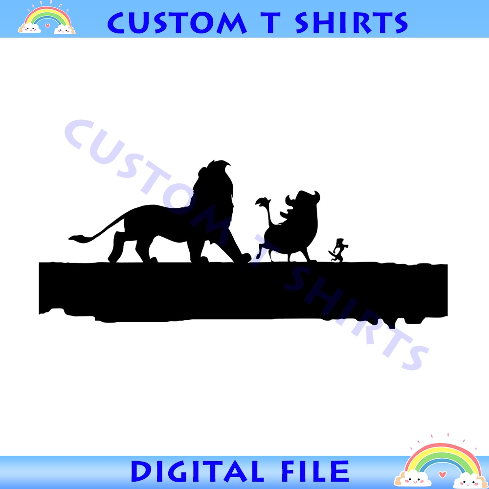 Lion King Characters Simba Timon and Pumba On The Bridge SVG | Inspire ...