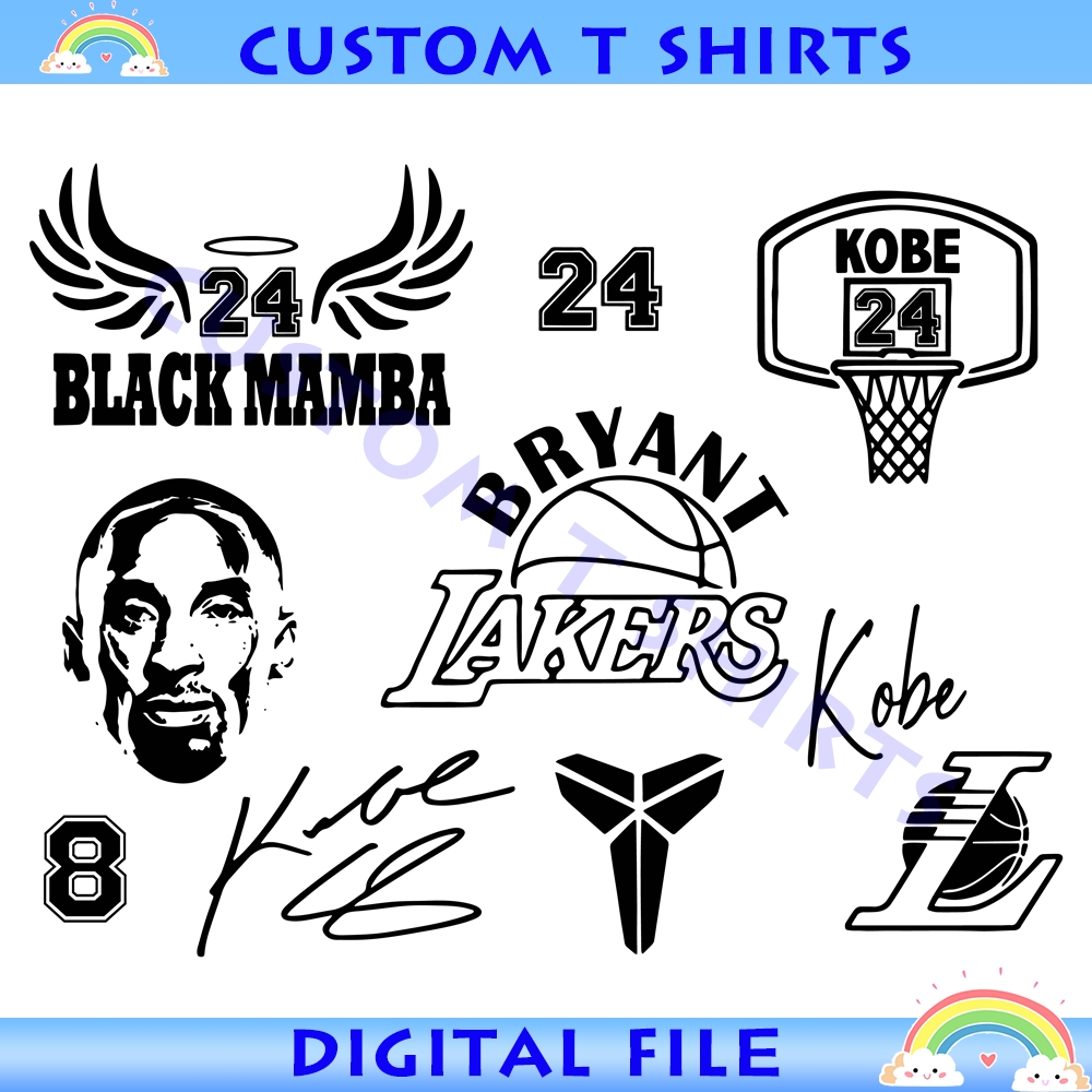 Kobe Bryant SVG Bundle, Lakers SVG, Kobe 24 SVG, Black Mamba | Inspire ...