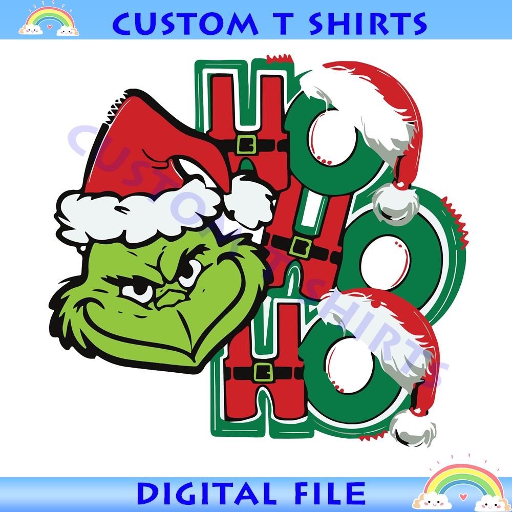Grinch Face Ho Ho Ho SVG Santa Christmas Graphic File | Inspire Uplift