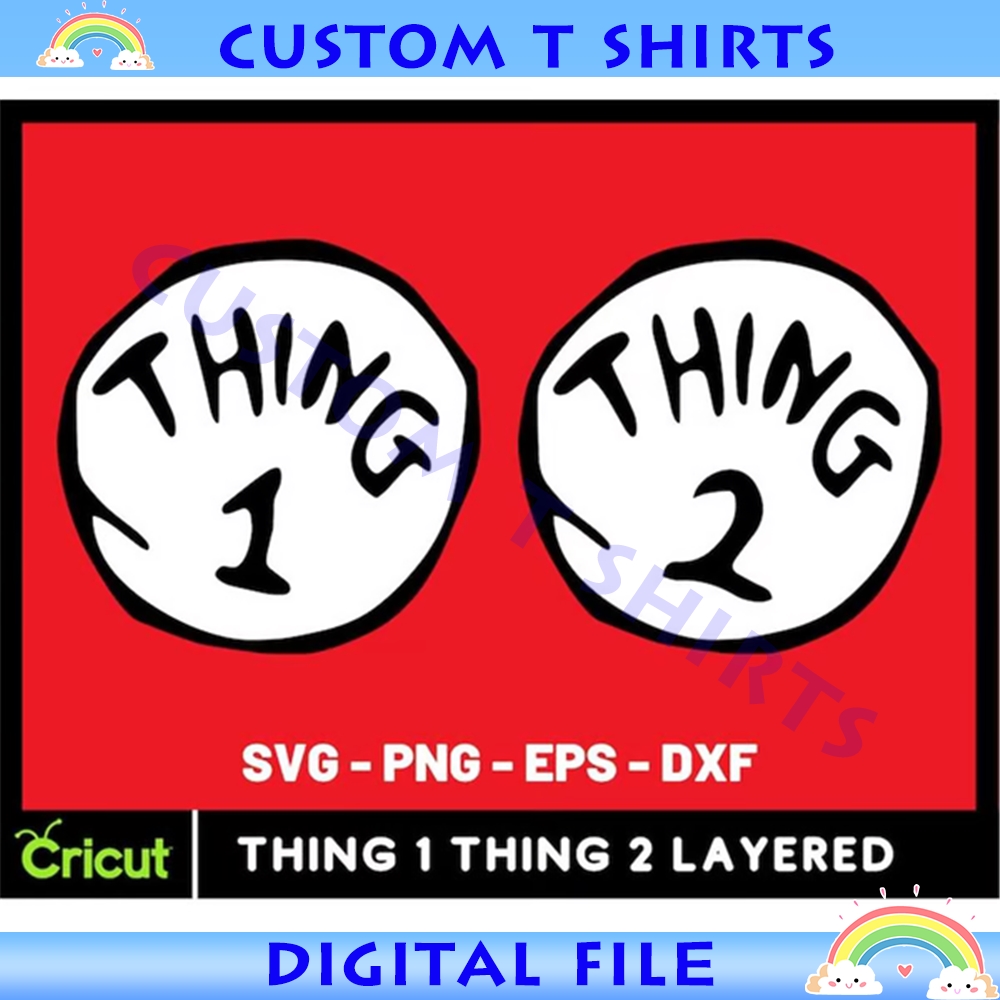 Thing 1 & Thing 2 Layered SVG Thing 1 Thing 2 costume Thing | Inspire ...