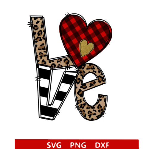 Valentine PNG, Love PNG Sublimation Design, Love Heart Leopa - Inspire ...