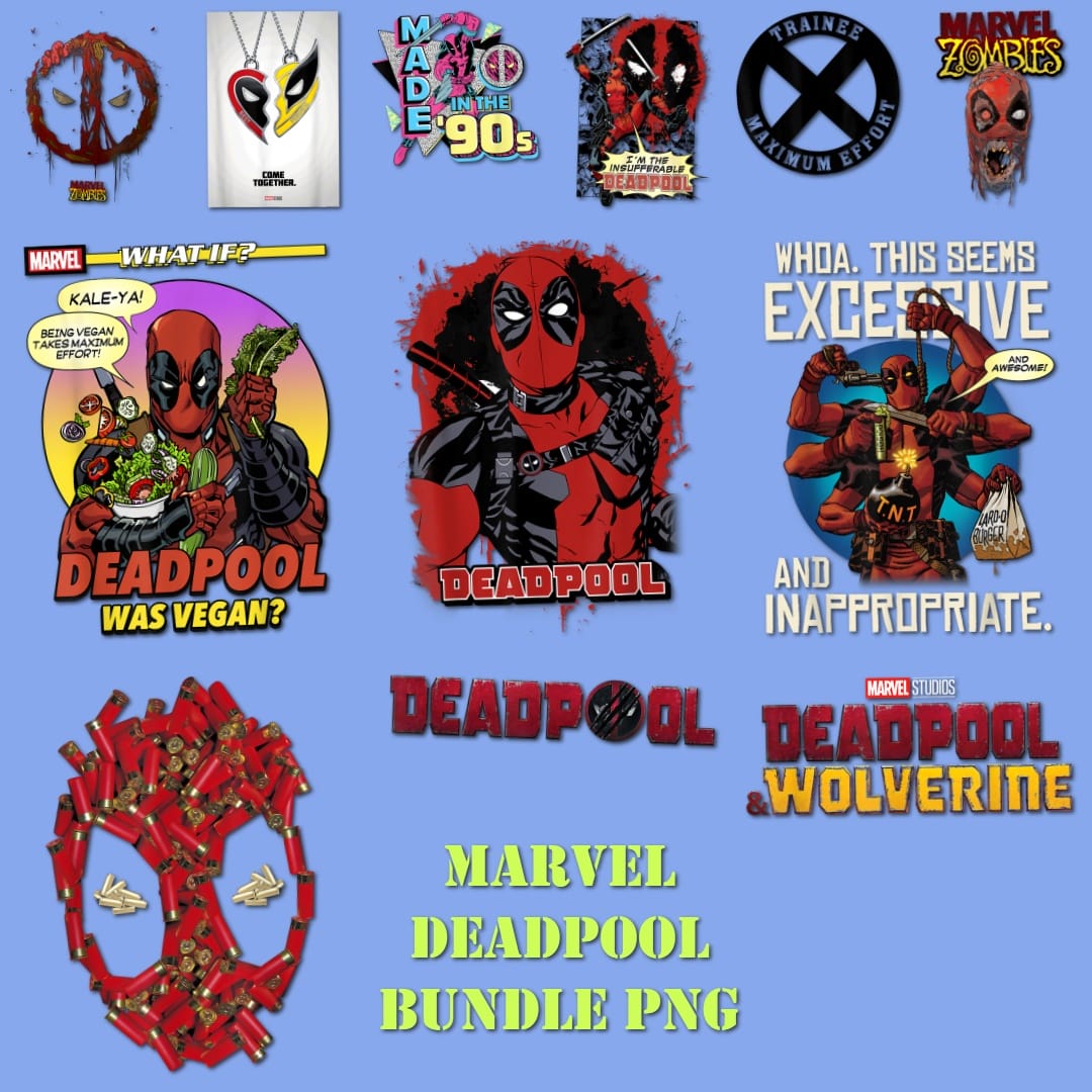 12 Marvel Deadpool Nerdy Png Bundle, Marvel Deadpool Nerdy L | Inspire ...