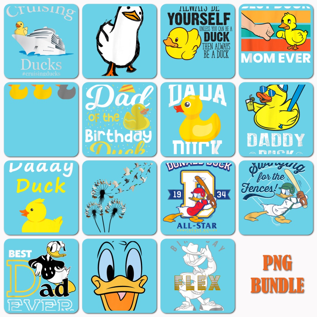 15 Donald Duck Png Bundle, Donald Duck Layered Digital File, | Inspire ...