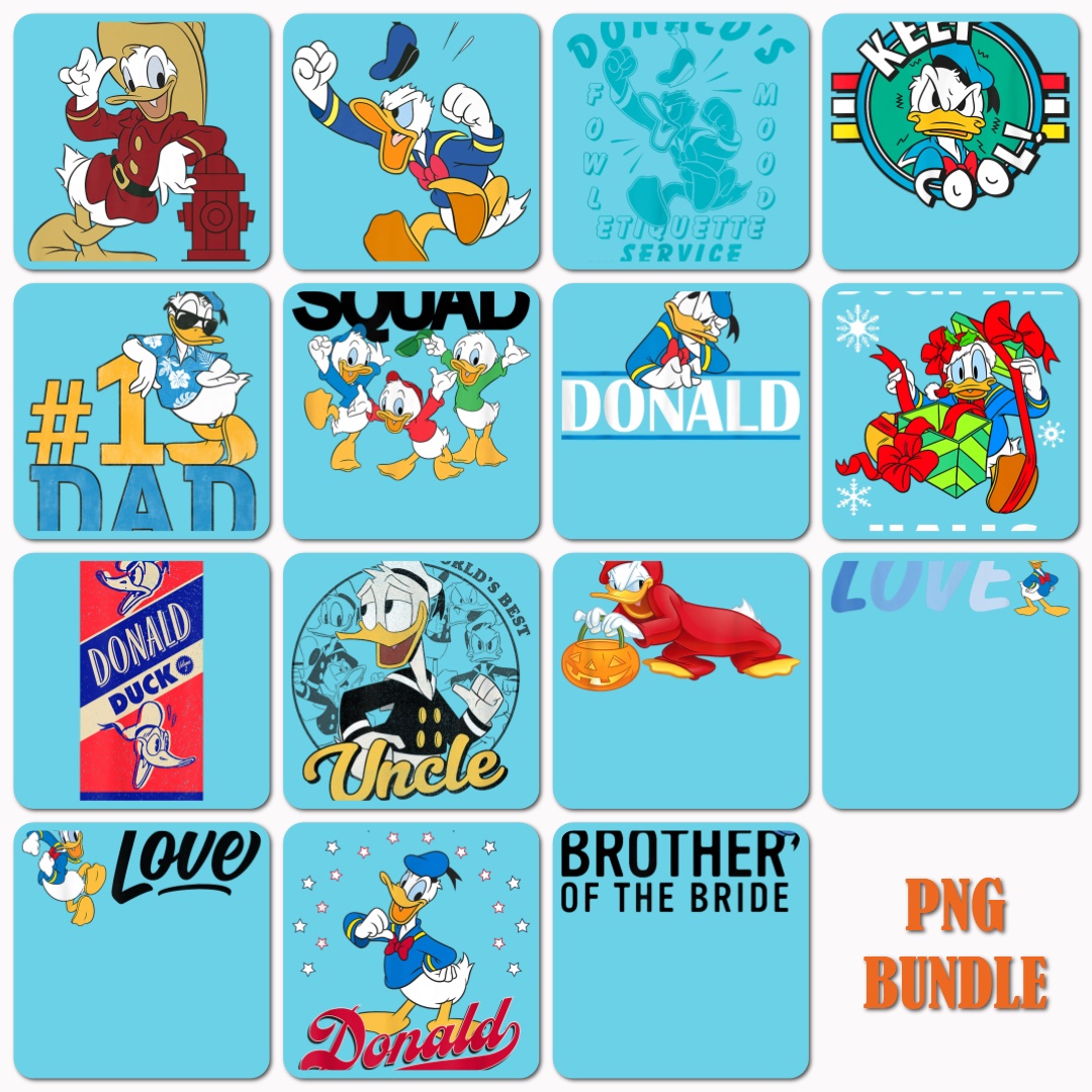 15 Donald Duck Disney Png, Donald Duck Disney Clipart Bundle | Inspire ...