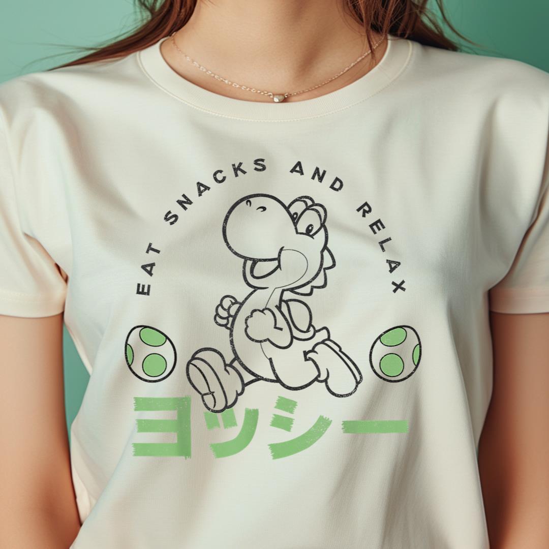 Super Mario Yoshi Eats Snacks And Relax Kanji PNG, Super Mar - Inspire ...