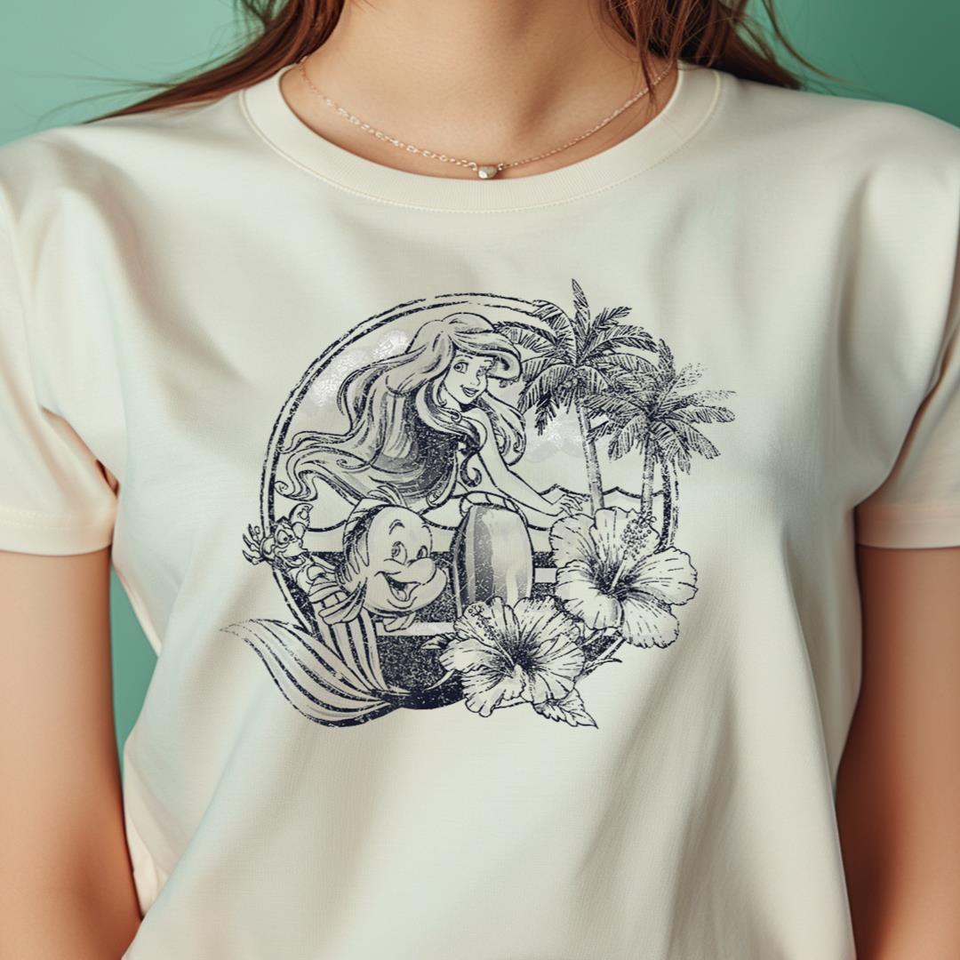 Disney The Little Mermaid Ariel Flounder Beach Cove Art PNG, - Inspire ...